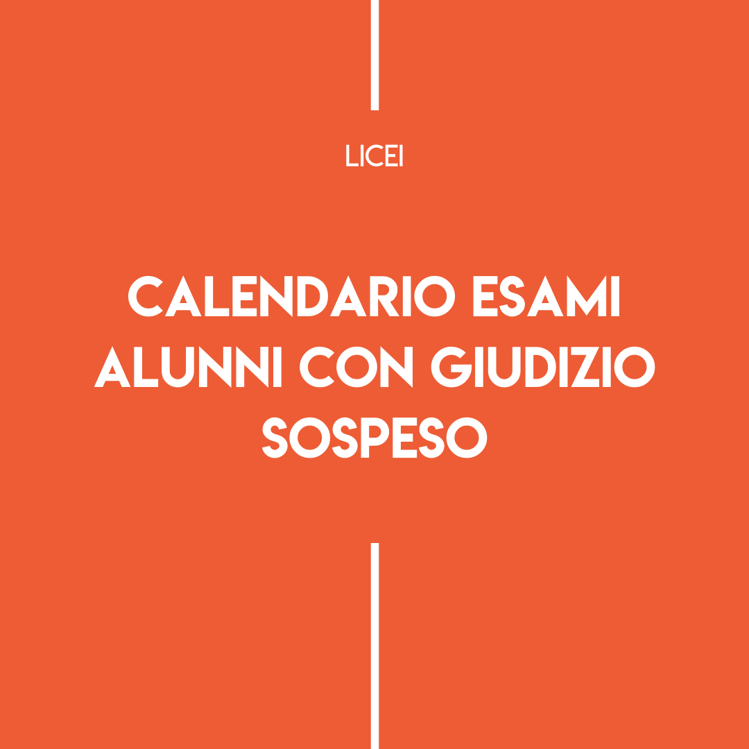 Calendario esami alunni con giudizio sospeso